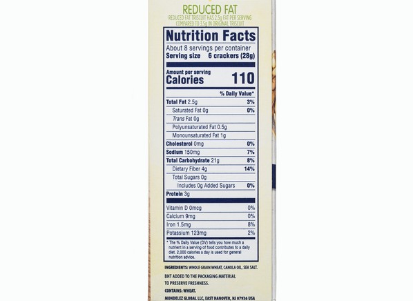 Nabisco Triscuit Reduced Fat Crackers Healthy Snack - Consumer Reports